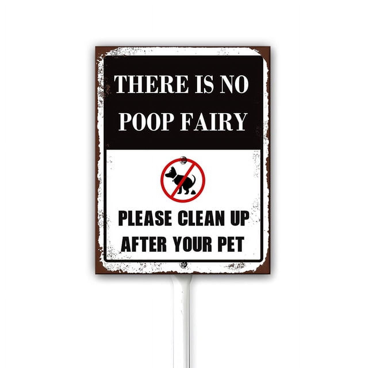 Rustic Funny Poop Fairy Yard Sign Dog Poop Yard Sign With Stake, No Dog ...