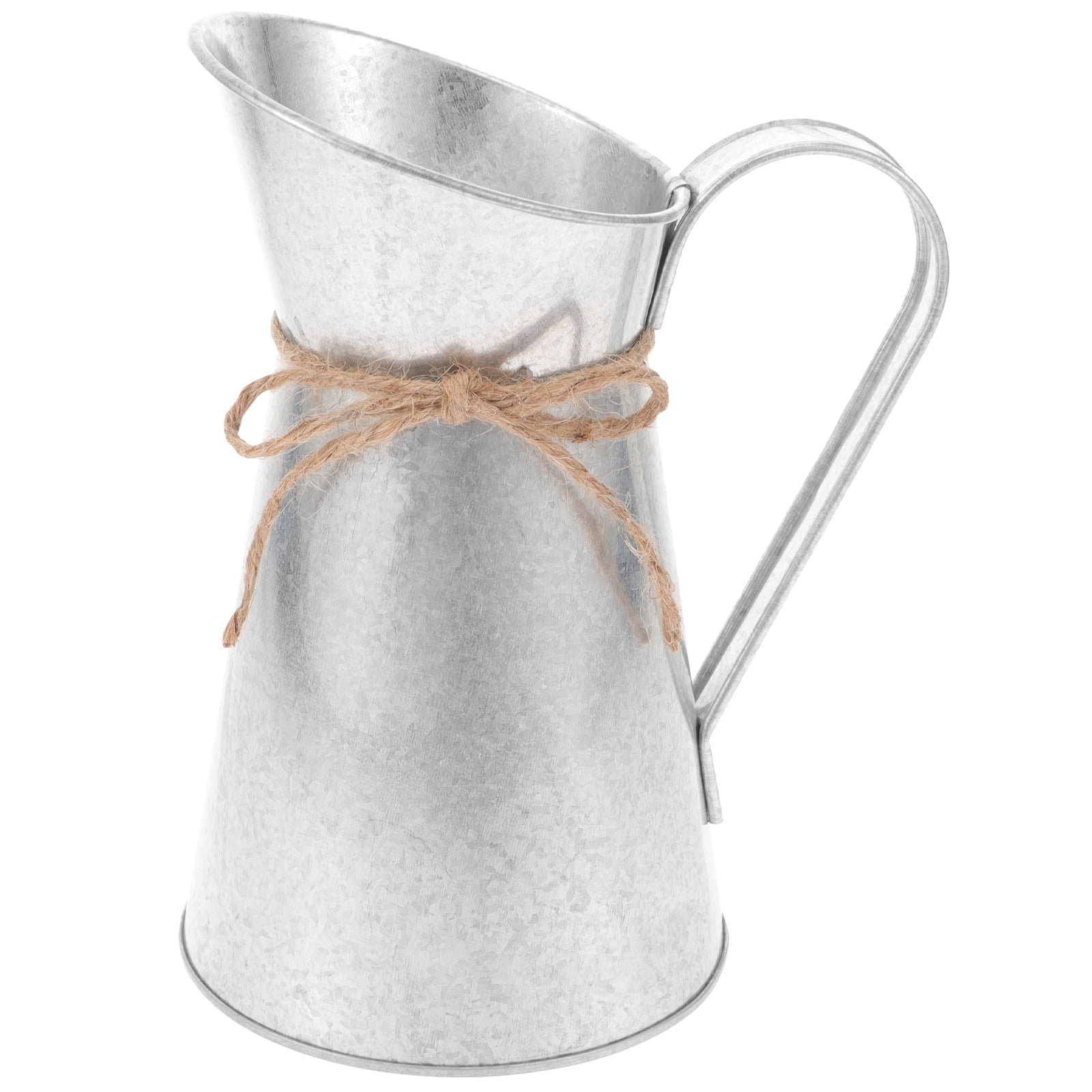 Rustic Galvanized Metal Pitcher Flower Holder Farmhouse Vase - Walmart.com