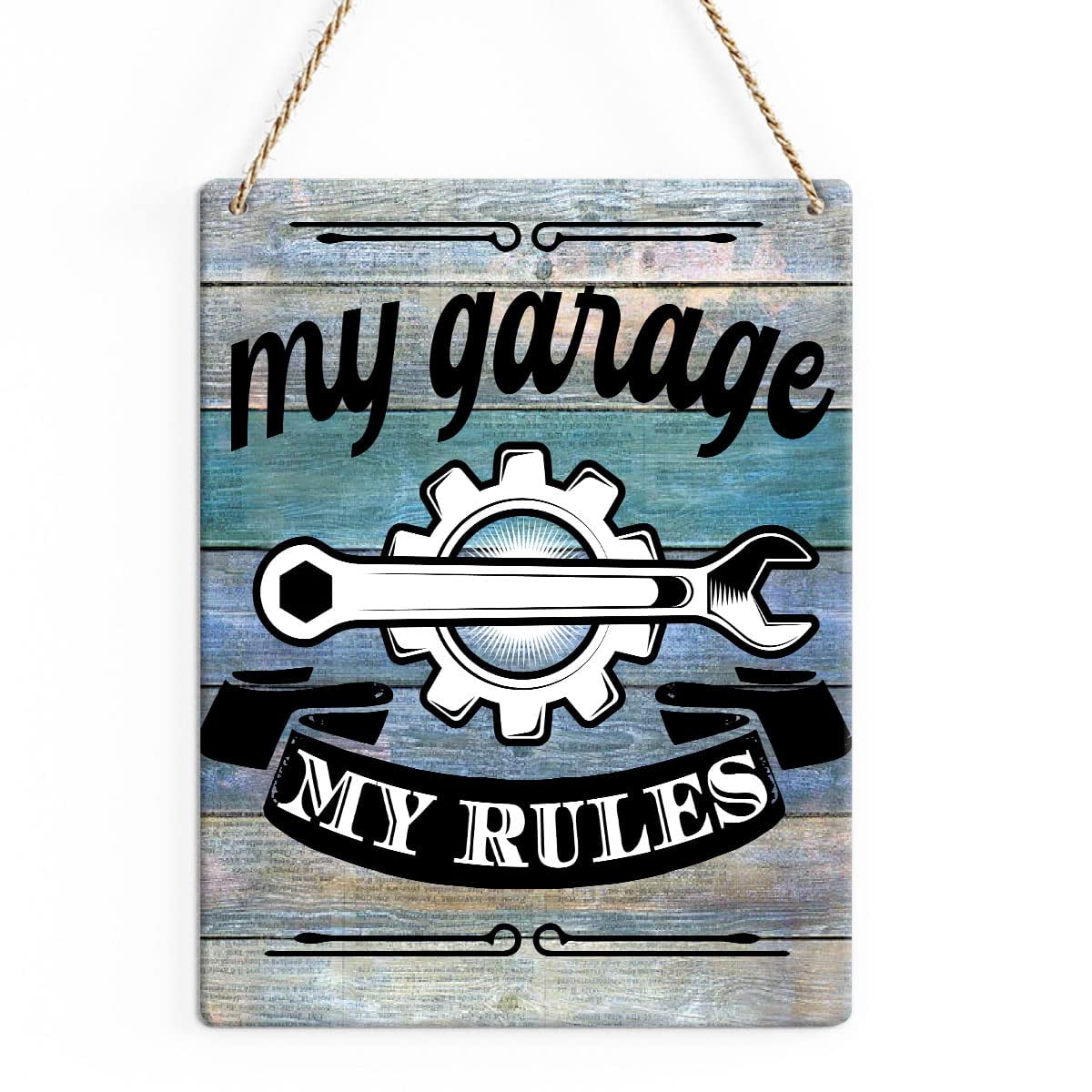 Rustic Garage Wood Decor EC36 Sign, My Garage My Rules Printed Wood ...