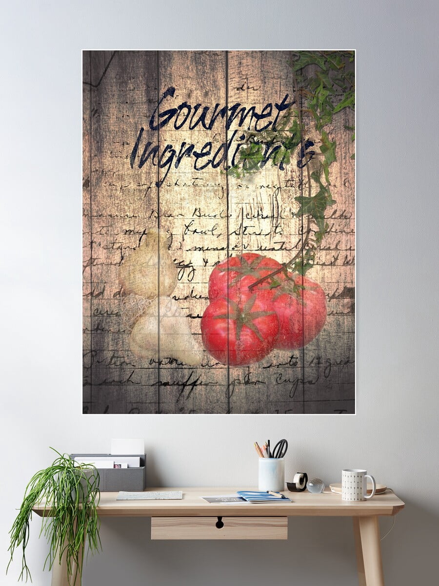 Rustic Garlic Tomato Country Kitchen Cafe Decor Bistro Art Still Life ...