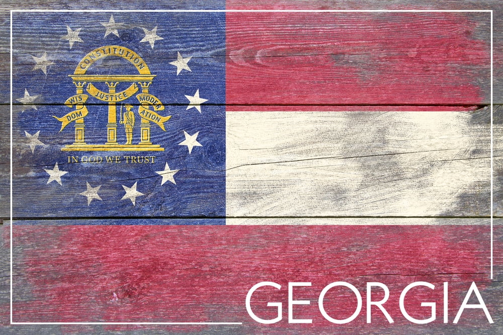 Rustic Georgia State Flag (24x36 Giclee Gallery Art Print, Vivid ...