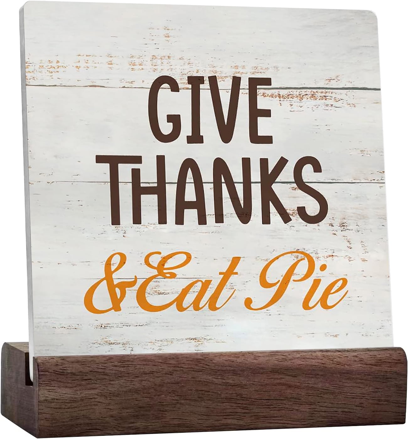 Rustic Give Thanks & Eat Pie Sign Fall Autumn Ceramic Table Sign ...