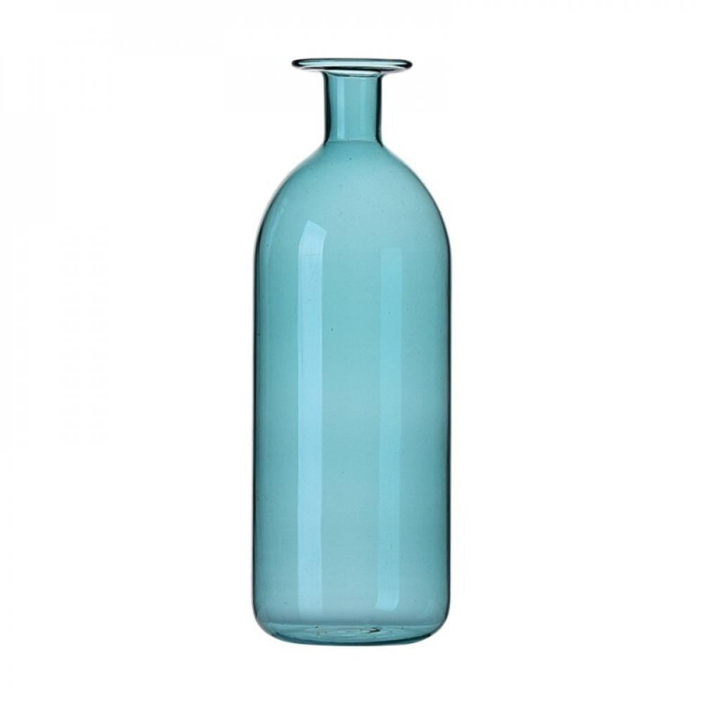 Rustic Glass Bottle Vase Decorative Blue Flower Vase, Decorative Glass ...