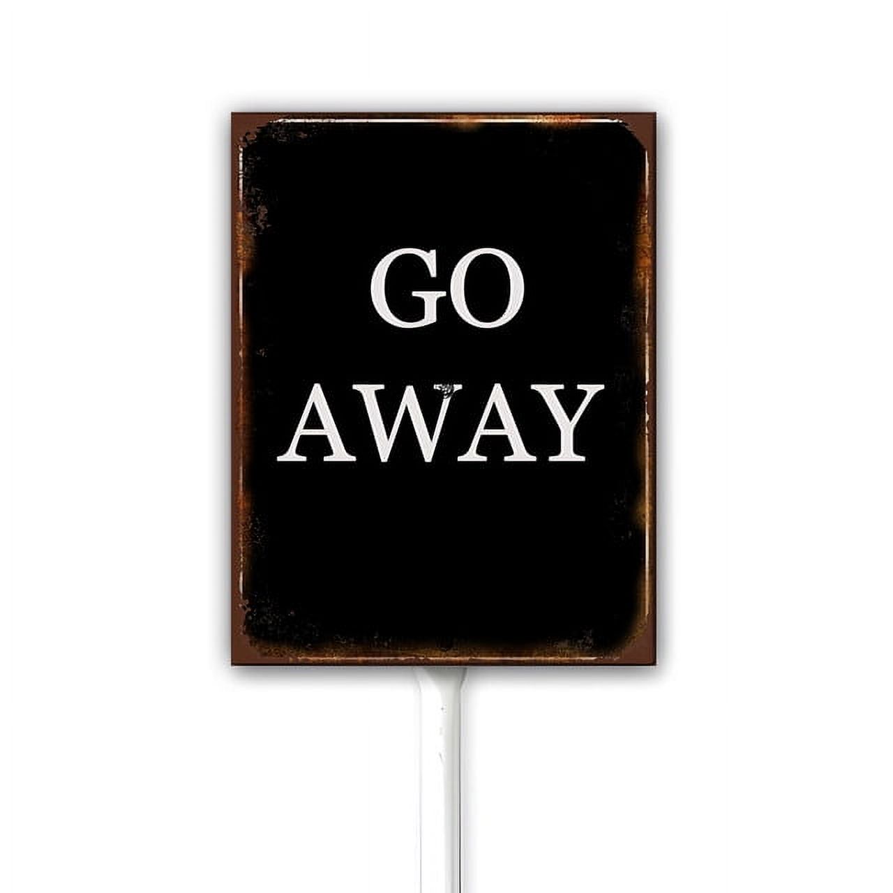 Rustic Go Away Aluminum Sign Funny Yard Signs, Unwelcome Lawn Signs ...