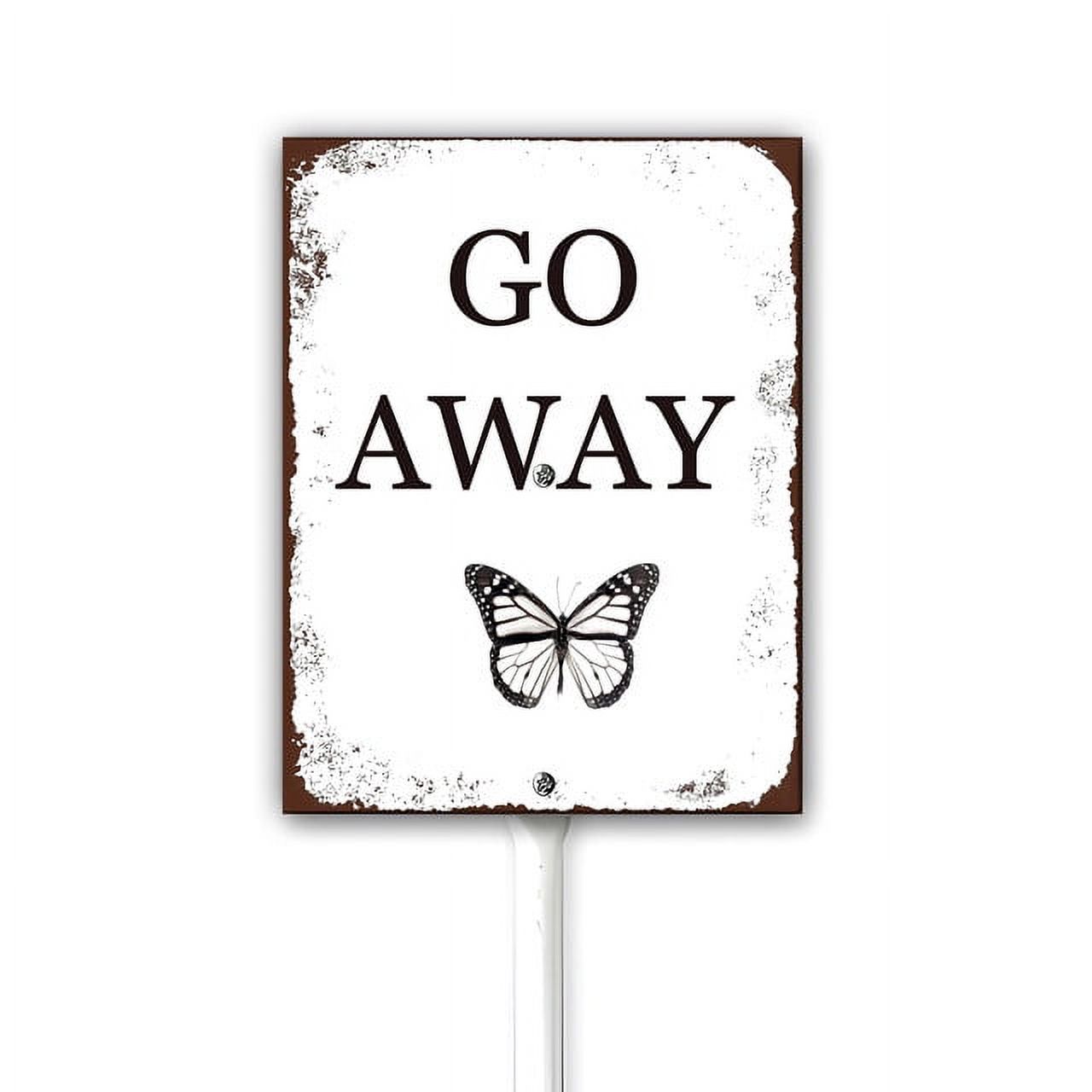 Rustic Go Away Aluminum Sign Funny Yard Signs, Unwelcome Lawn Signs ...