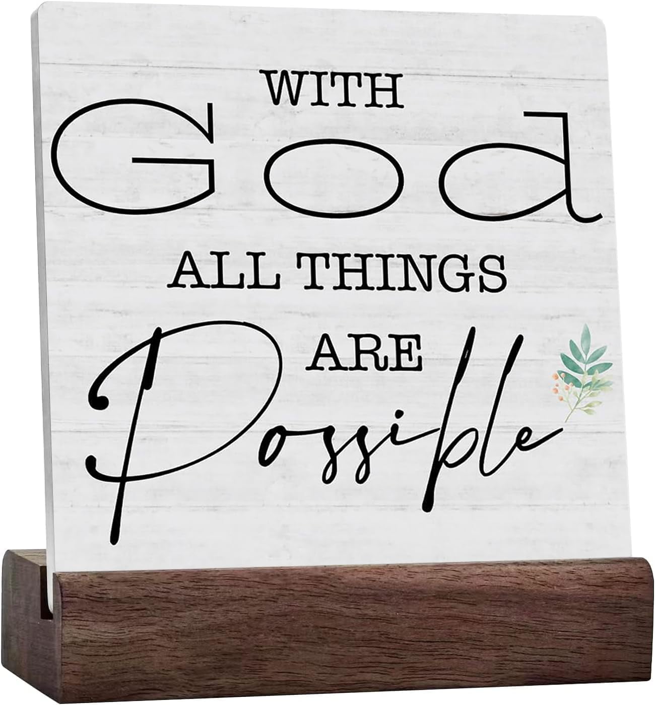 Rustic with God All Things are Possible Sign Christian Religious Gifts ...