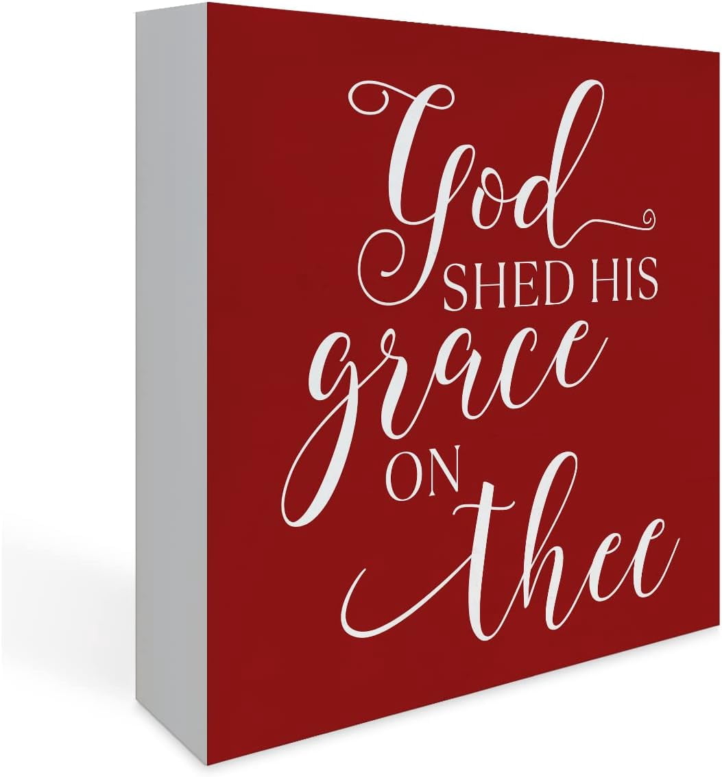 Rustic God Shed His Grace Wood Box Sign, Farmhouse Patriotism Artwork ...