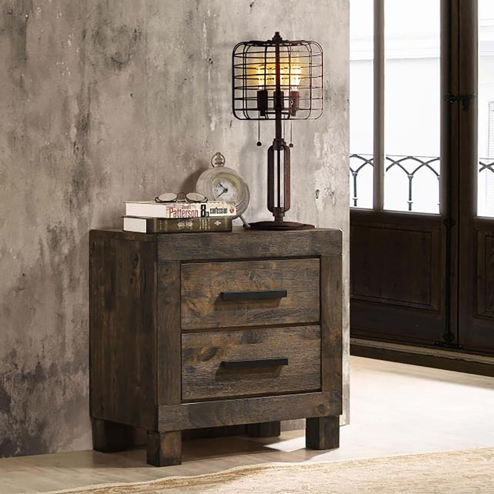 Rustic Golden Brown 2-drawer Nightstand - Walmart.com