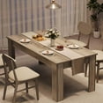 Rustic Gray 63" Dining Table for 4-6, Farmhouse Style, Space-Saving ...