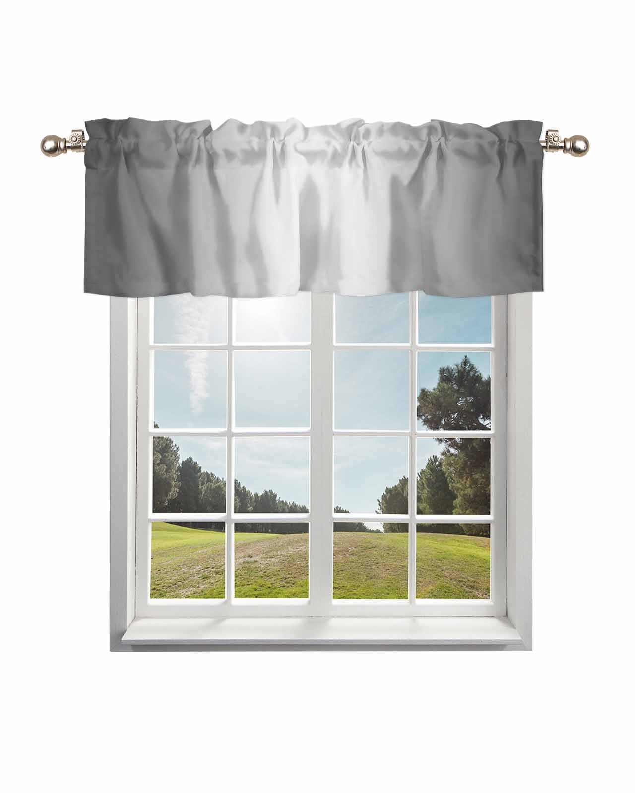 Rustic Gray Curtain Valances for Window, Farmhouse Window Valance ...