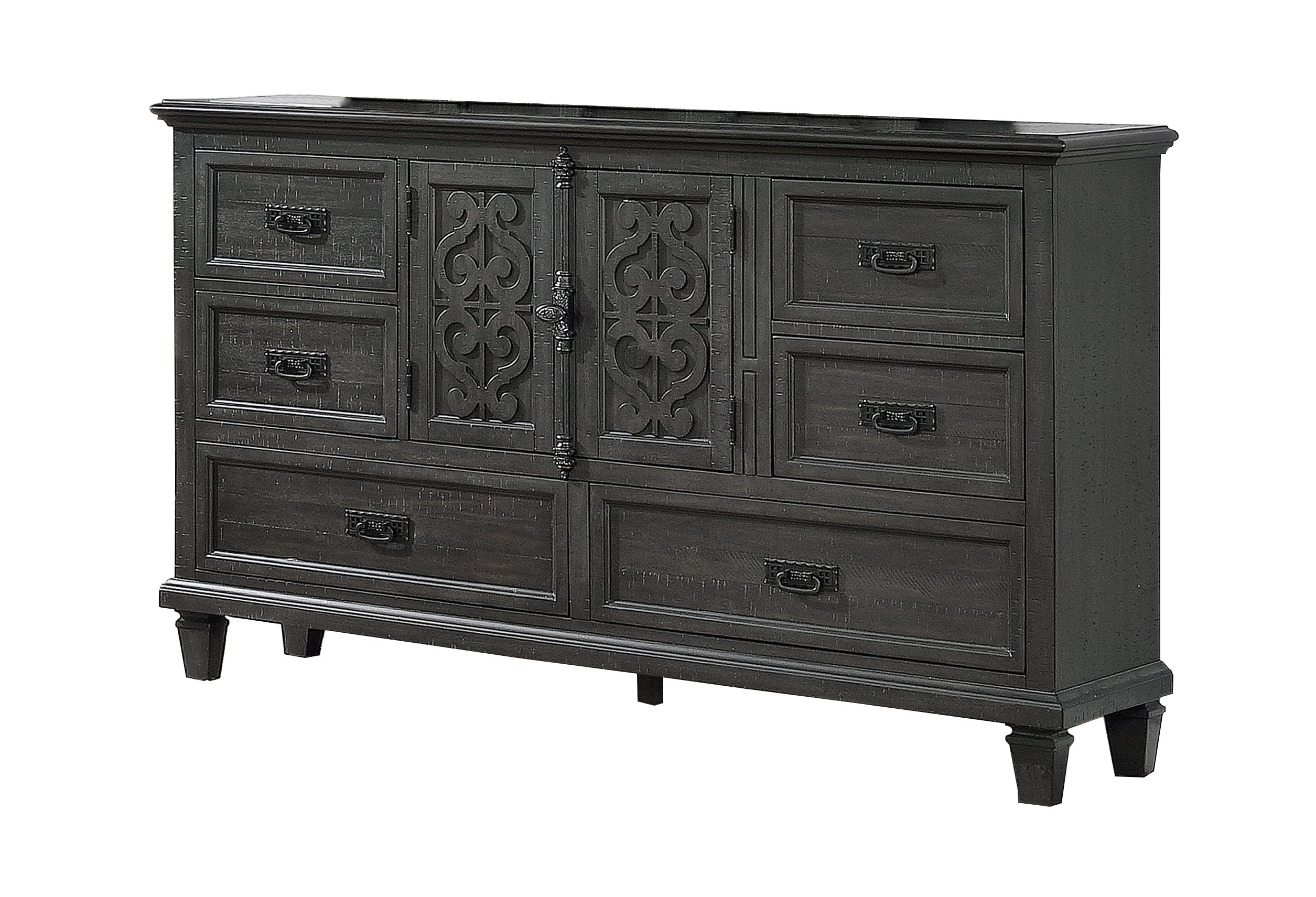 Rustic Gray Wood Dresser with Drawers and Swing Doors - Walmart.com