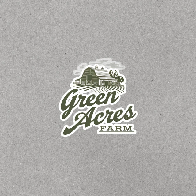 Rustic Green Acres Farm Barn Sticker - Country Farming Tractor ...