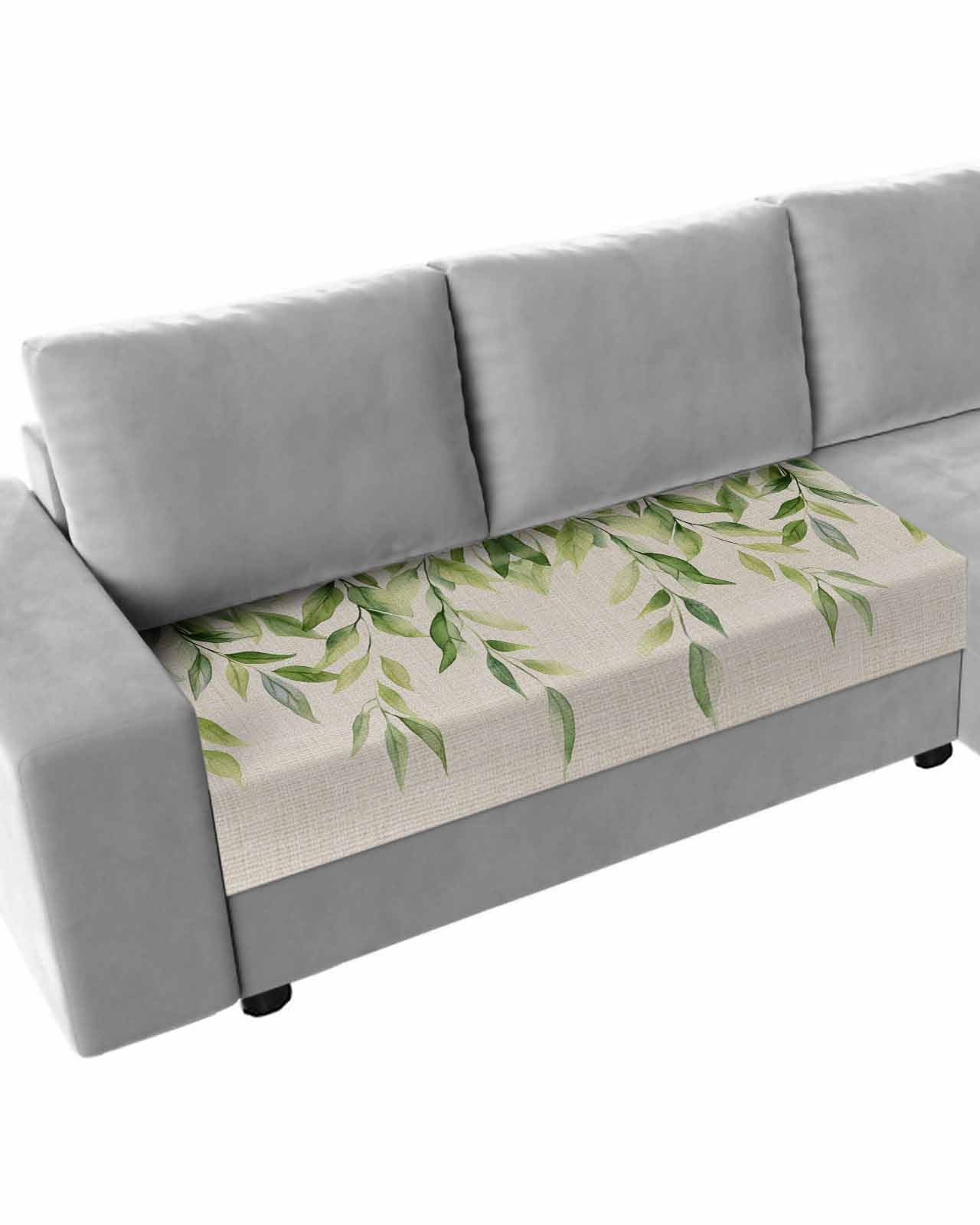 Rustic Green Leaves Sofa Couch Cushion Covers Washable, Removable ...