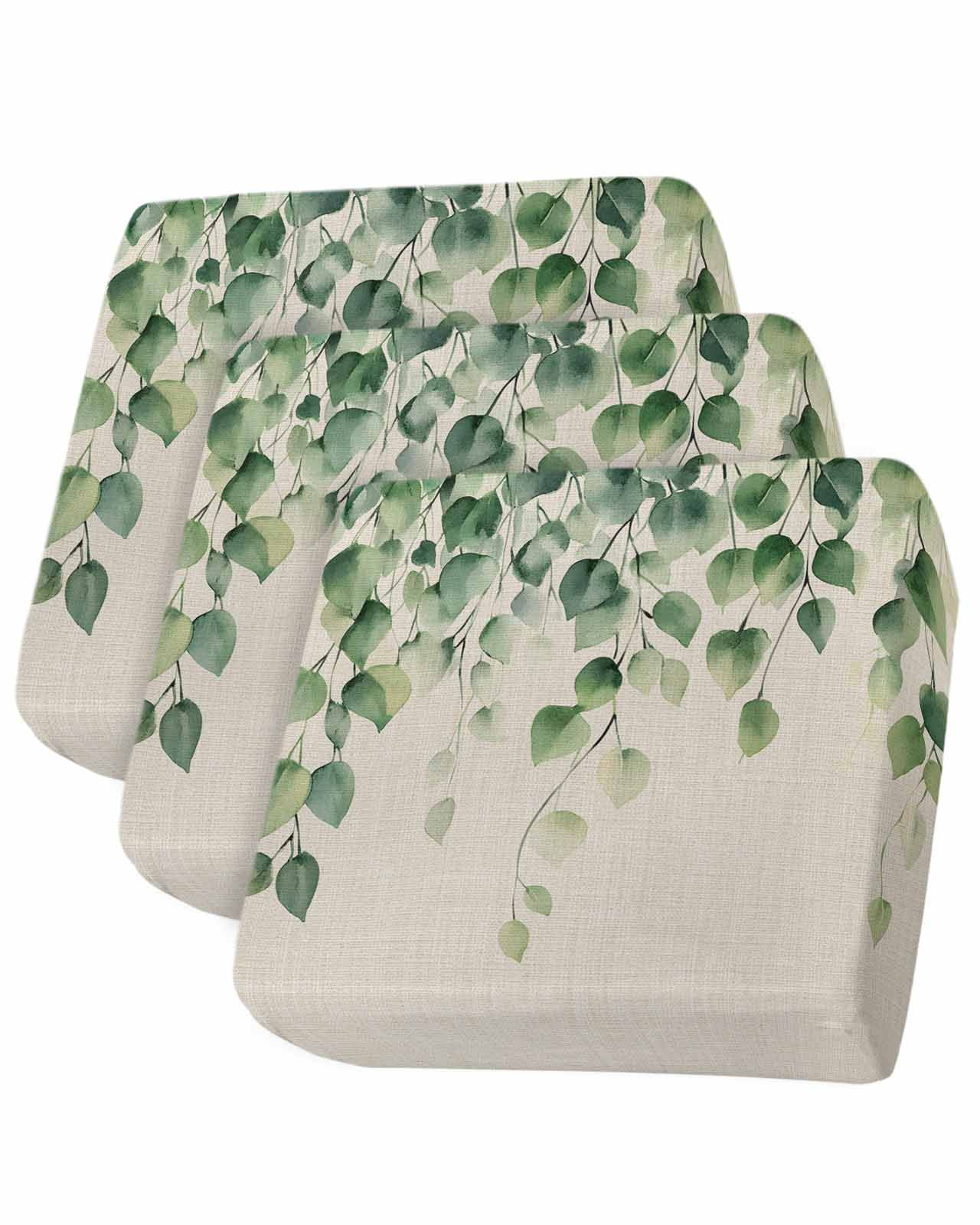 Rustic Green Leaves Sofa Couch Cushion Covers Washable, Removable ...