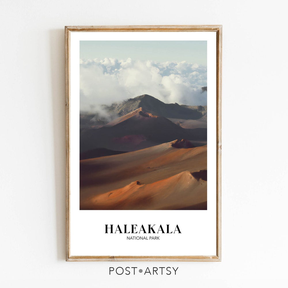 Rustic Haleakala National Park Poster, Country Travel Print, Midcentury Modern Art, Minimalist ...