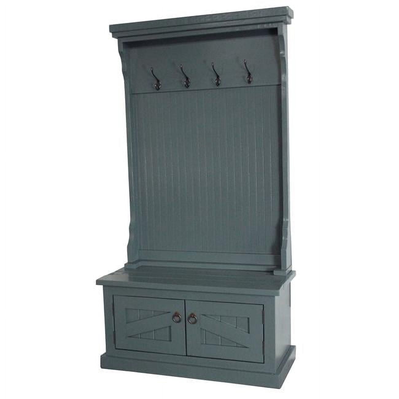 Rustic Hall Tree Top & Plain Base with 17 in. Storage Bench, Chocolate ...