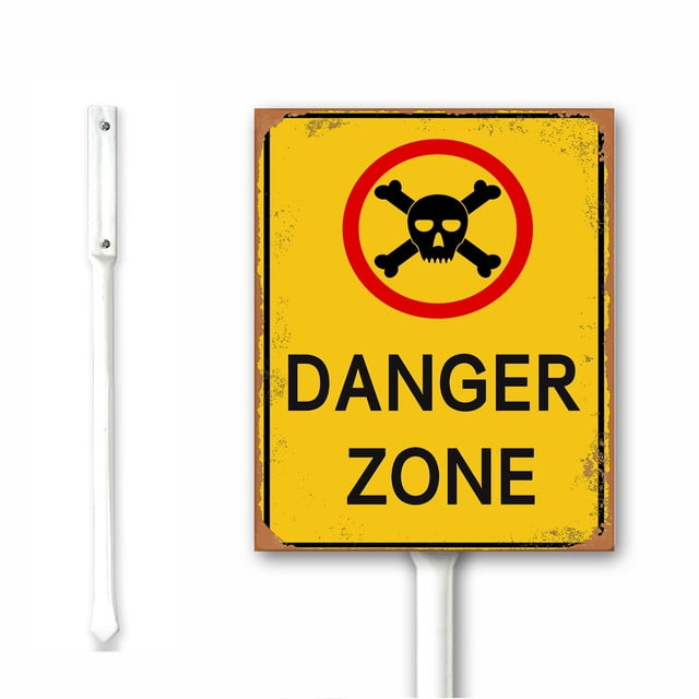 Rustic Halloween Warning Sign Danger Zone Halloween Metal Sign Vintage ...