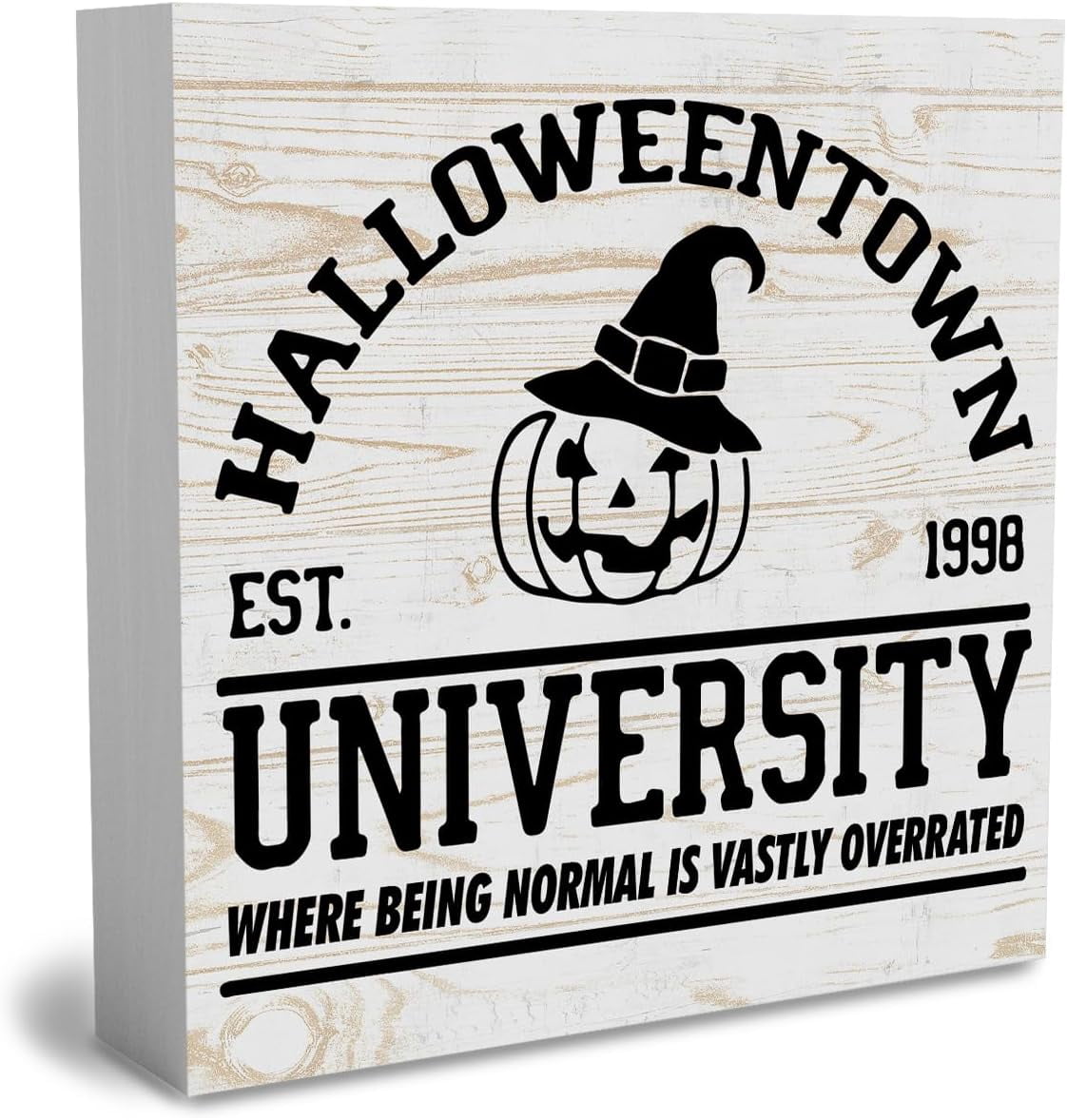 Rustic Halloweentown University Halloween Wooden Box Sign Cute Fall ...