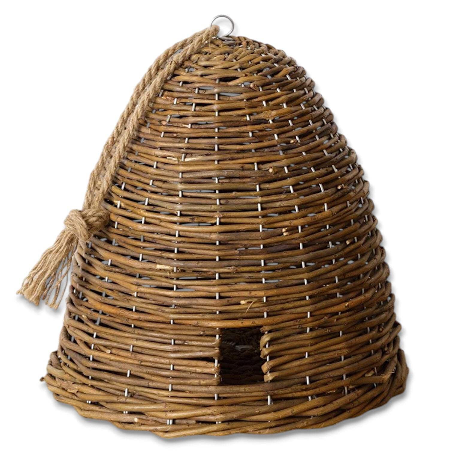 Rustic Handwoven Willow Bee Skep with Rope Hanger - Walmart.com