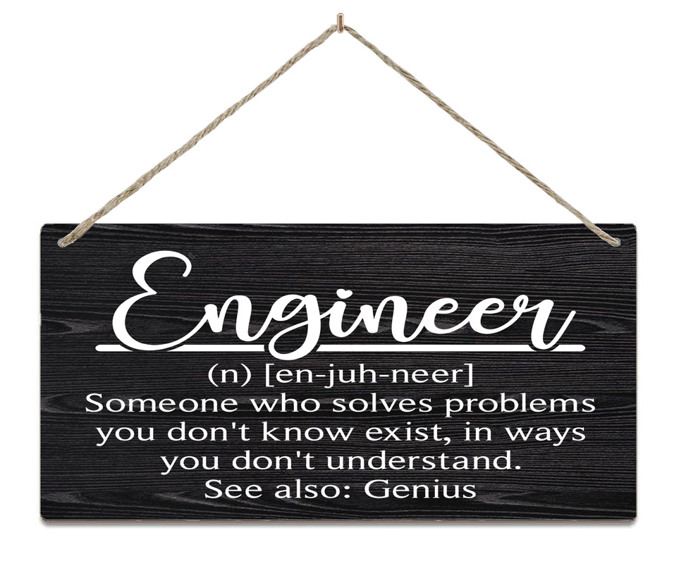 Rustic Hanging Wood Sign Engineer Definition Svg Wall Decor For Yoga ...