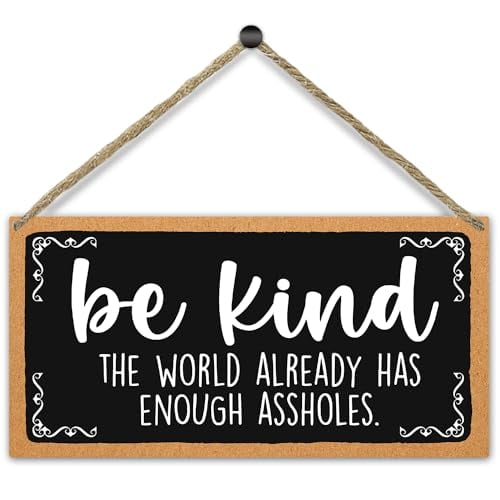Rustic Hanging Wood Sign for Living Room, Be Kind the World Already has ...