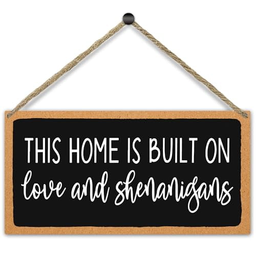 Rustic Hanging Wood Sign for Living Room, This Home is Built on Love ...