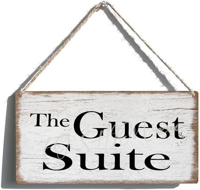 Rustic Hanging Wood Sign The Guest Suite Welcome Entrance Cottage ...