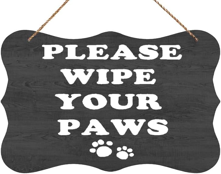 Rustic Hanging Wood Sign Wipe Your Paws Entrance Sign Wall Plaque Home ...