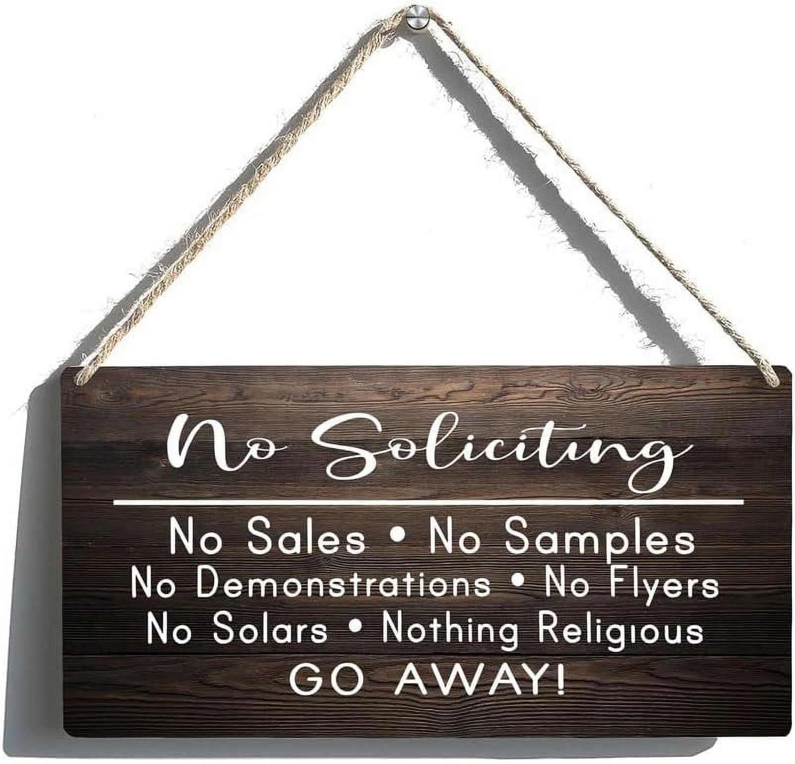 Rustic Hanging Wooden Sign No Soliciting Door Sign Do Not Disturb Sign ...