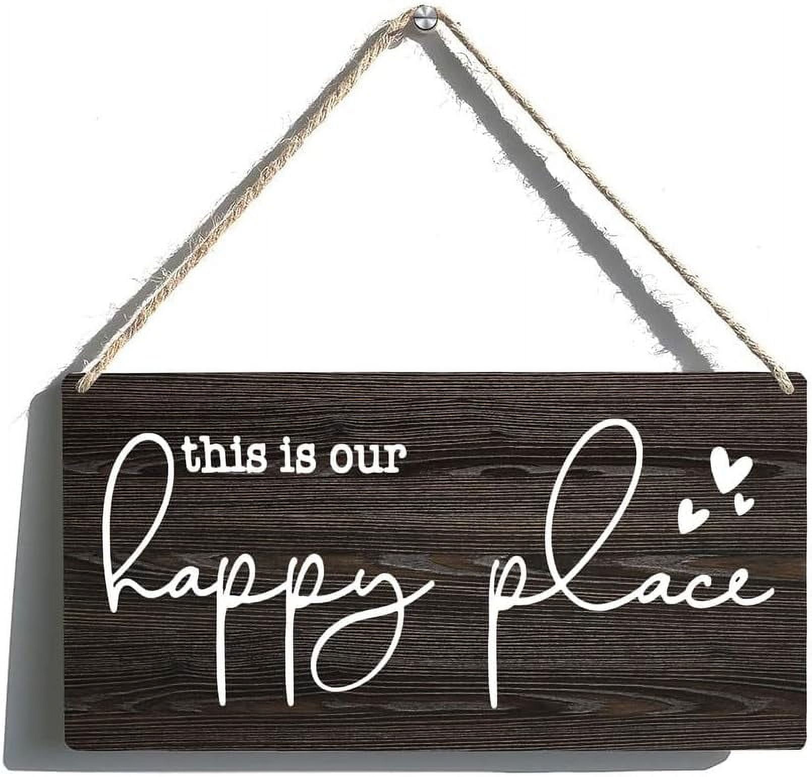 Rustic Hanging Wooden Sign This Is Our Happy Place Happy Place Door ...
