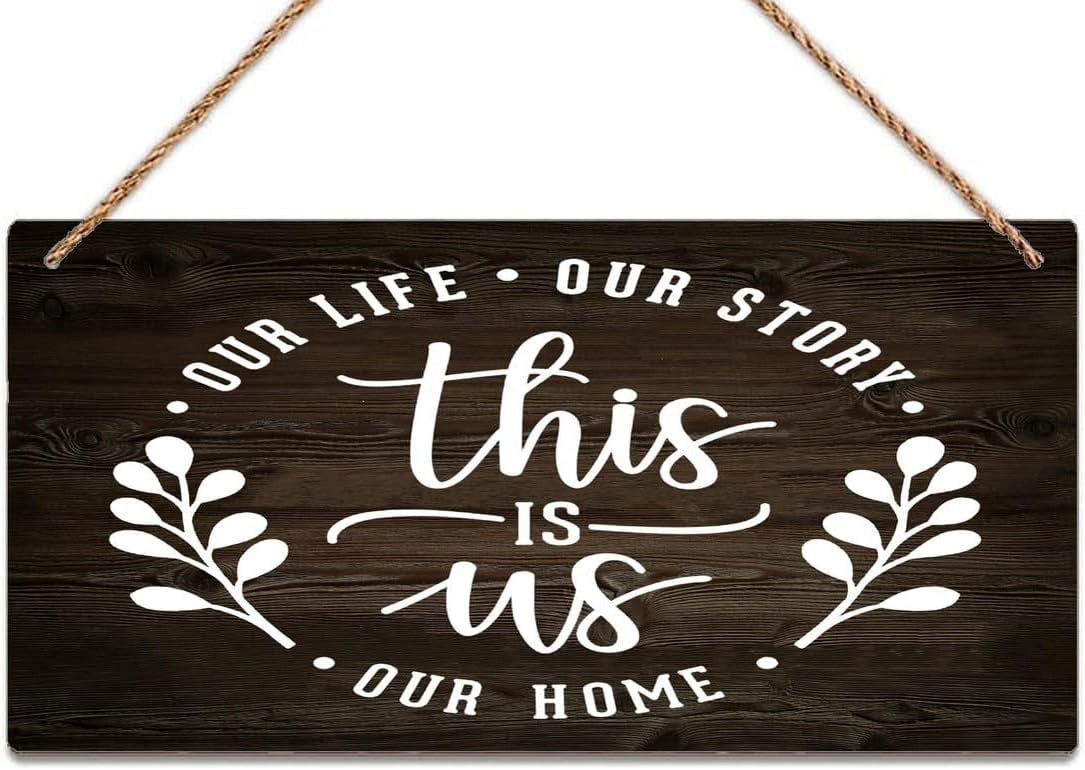 Rustic Hanging Wooden Sign This Is Us Our Story Our Love Our Home Sign ...