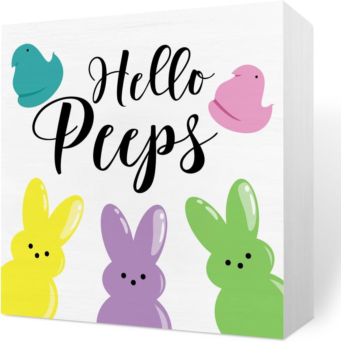Rustic Happy Peeps Bunny Easter Decorations Home Office Desk Decor ...