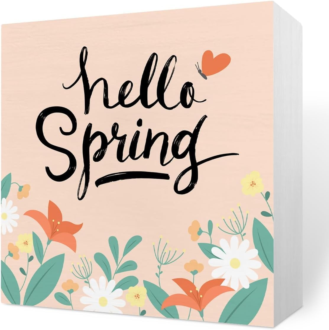 Rustic Hello Spring Desk Decorations Home Office Desk Decor Wood Box ...