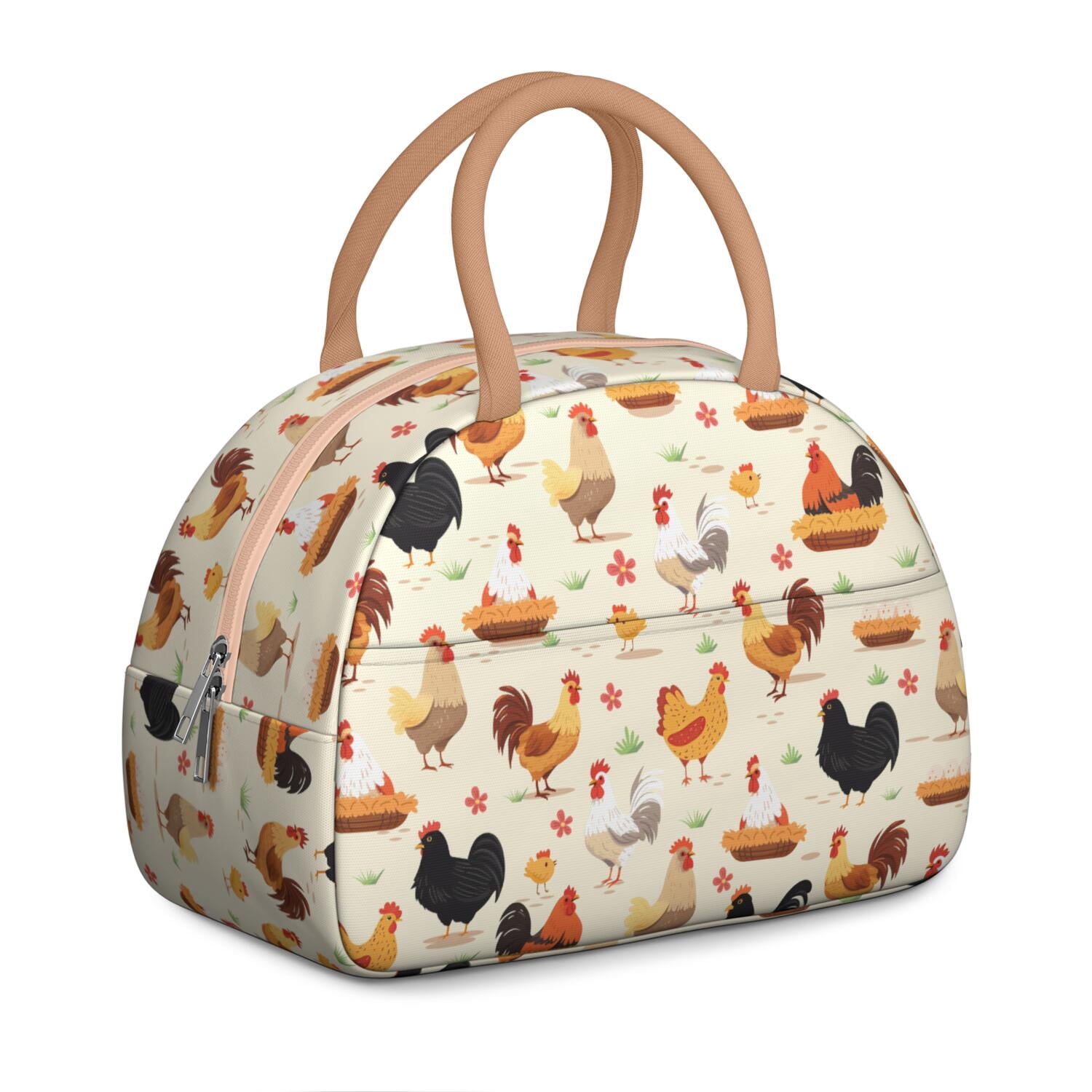 Rustic Hen Lunch Bag – Farm-Fresh Eggs and Adorable Chick Pattern in ...