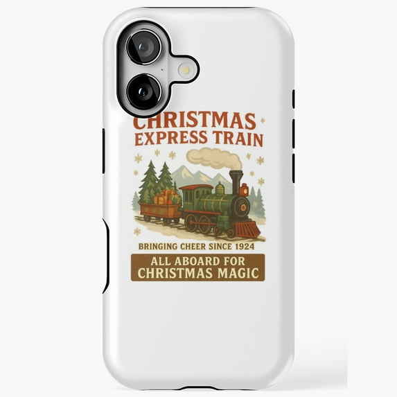 Rustic Holiday Express Steam Train Design Case for iPhone 17 through 11 ...