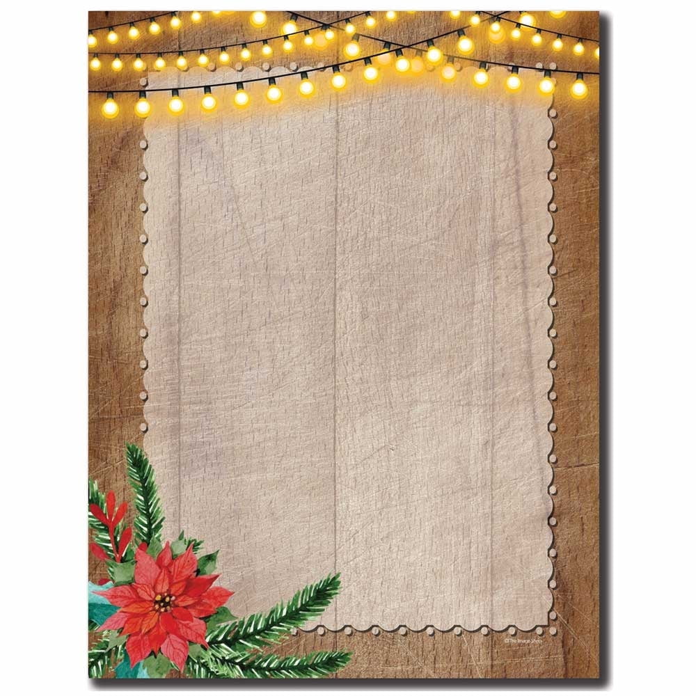 Rustic Holiday Letterhead Laser & Inkjet Printer Paper, 100 Sheet Pack ...