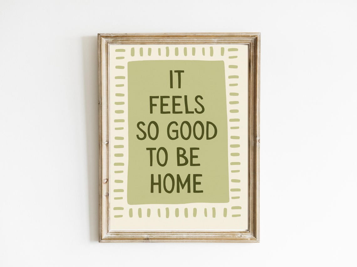 Rustic Home Quote Poster – Green Typography Wall Art, Unframed Canvas ...