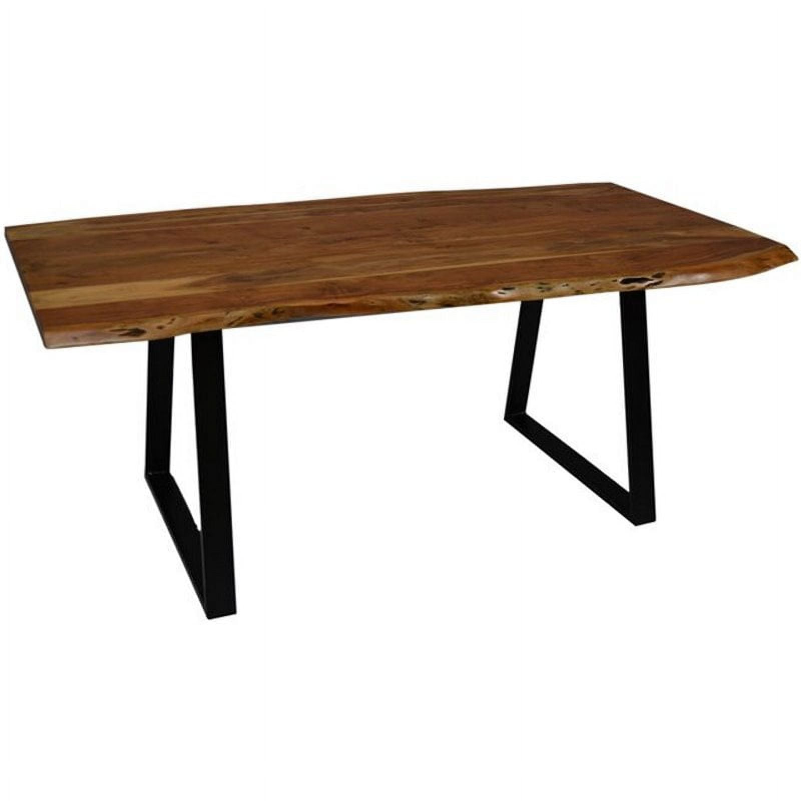 Rustic Homes Caputo 60"W Double Pedestal Live Edge Dining Table Natural ...