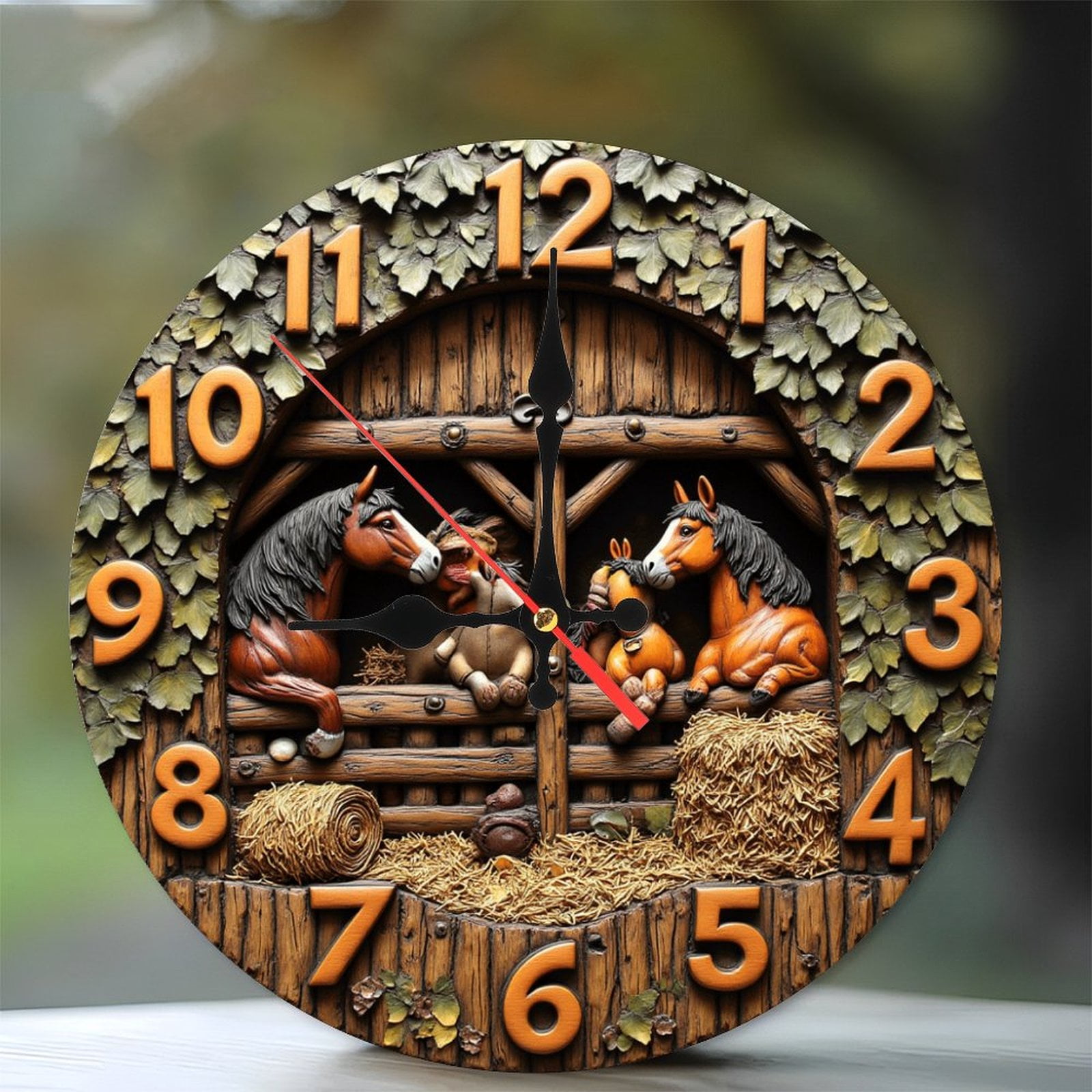 Rustic Horse Stable Wall Clock， Farmhouse Decor， Horse Lovers Gift 10 ...