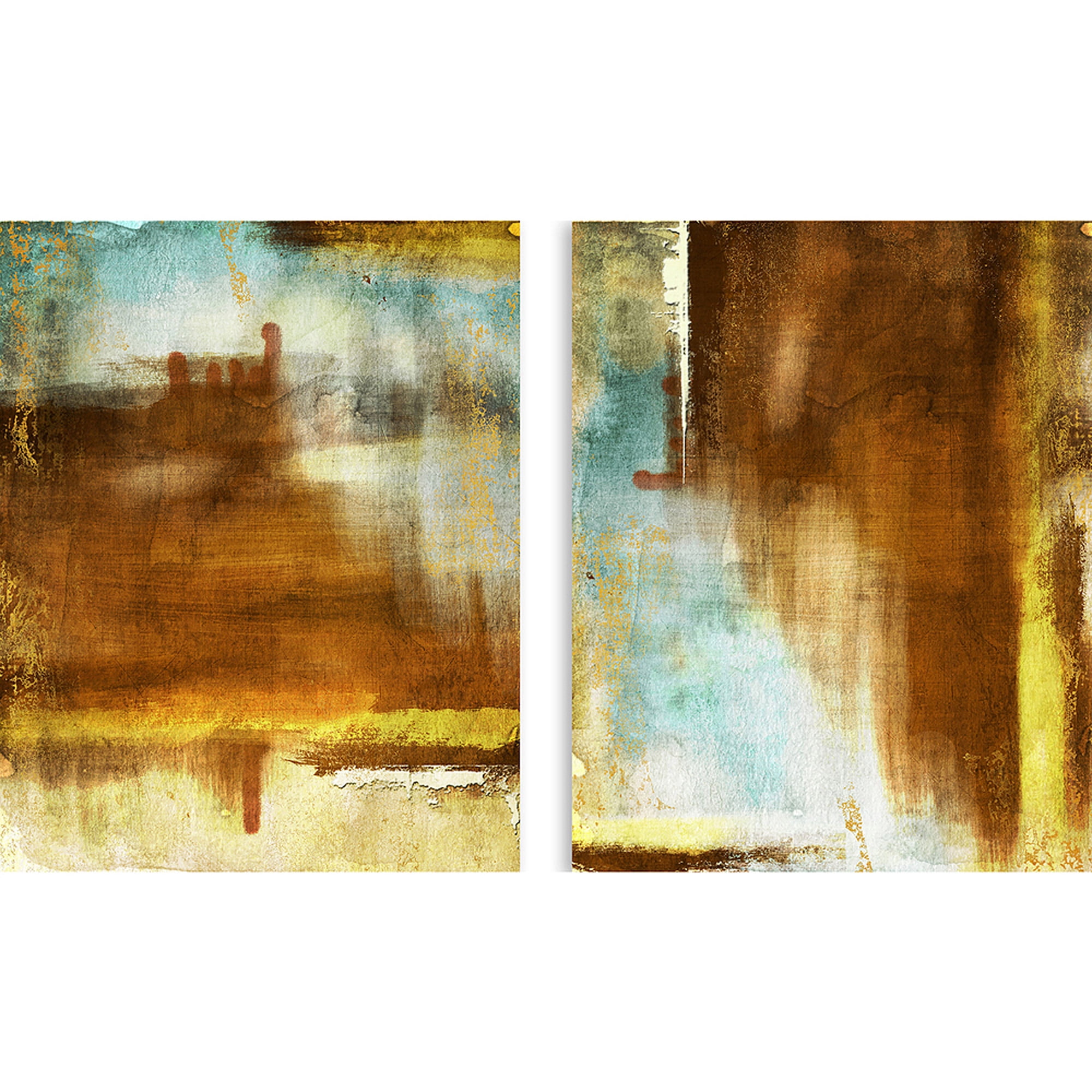 Rustic Hues Canvas Wall Art - Gold Foil Collection - 14x18 - Walmart.com