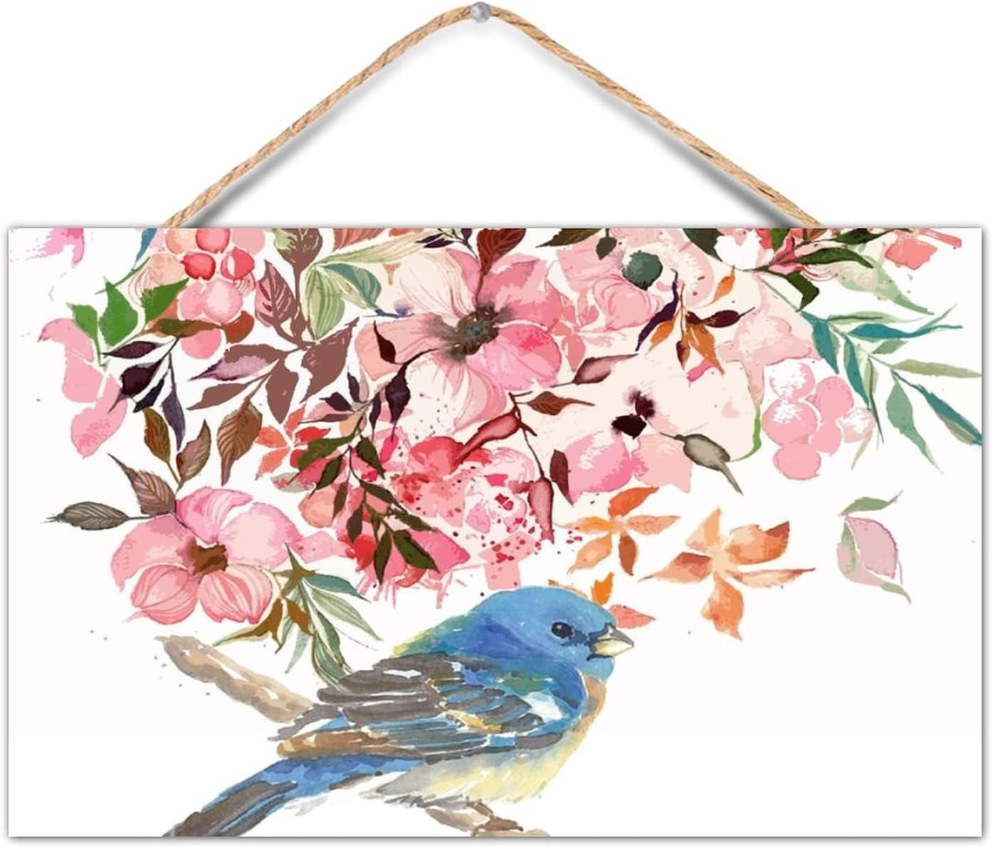 Rustic Hummingbird And Flower Art Wood Sign Wall Decor Vintage ...