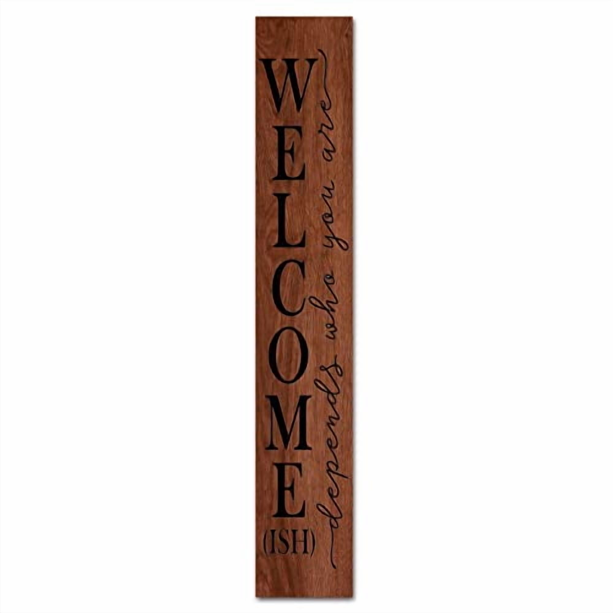 Rustic Inspirational Welcome Ish Front Door Sign, Rustic Wooden Door ...