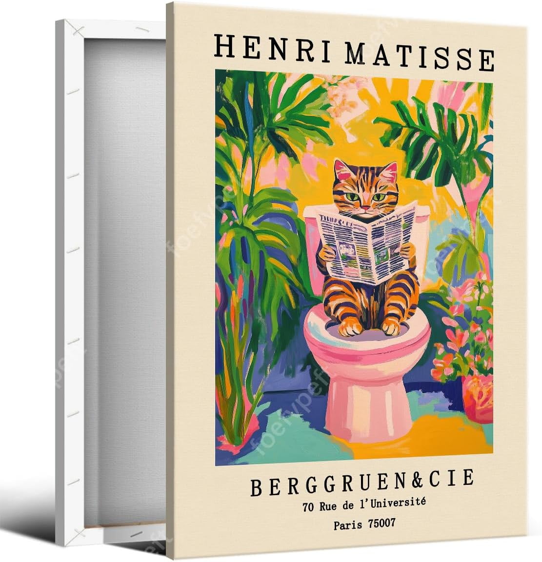 Rustic Japanese Canvas Wall , Japan Cat Bathroom Aesthetic Poster ...