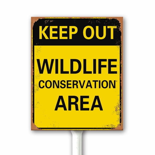 Rustic Keep Out Wildlife Conservation Area Sign Yard Decor Sign With ...