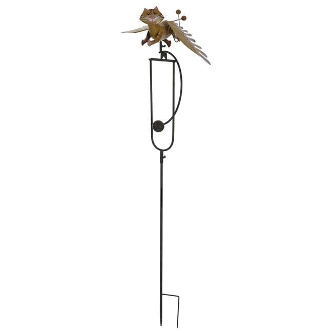 Rustic Kinetic Metal Single Flying Cat Rocker Stake - Brown - Walmart.com