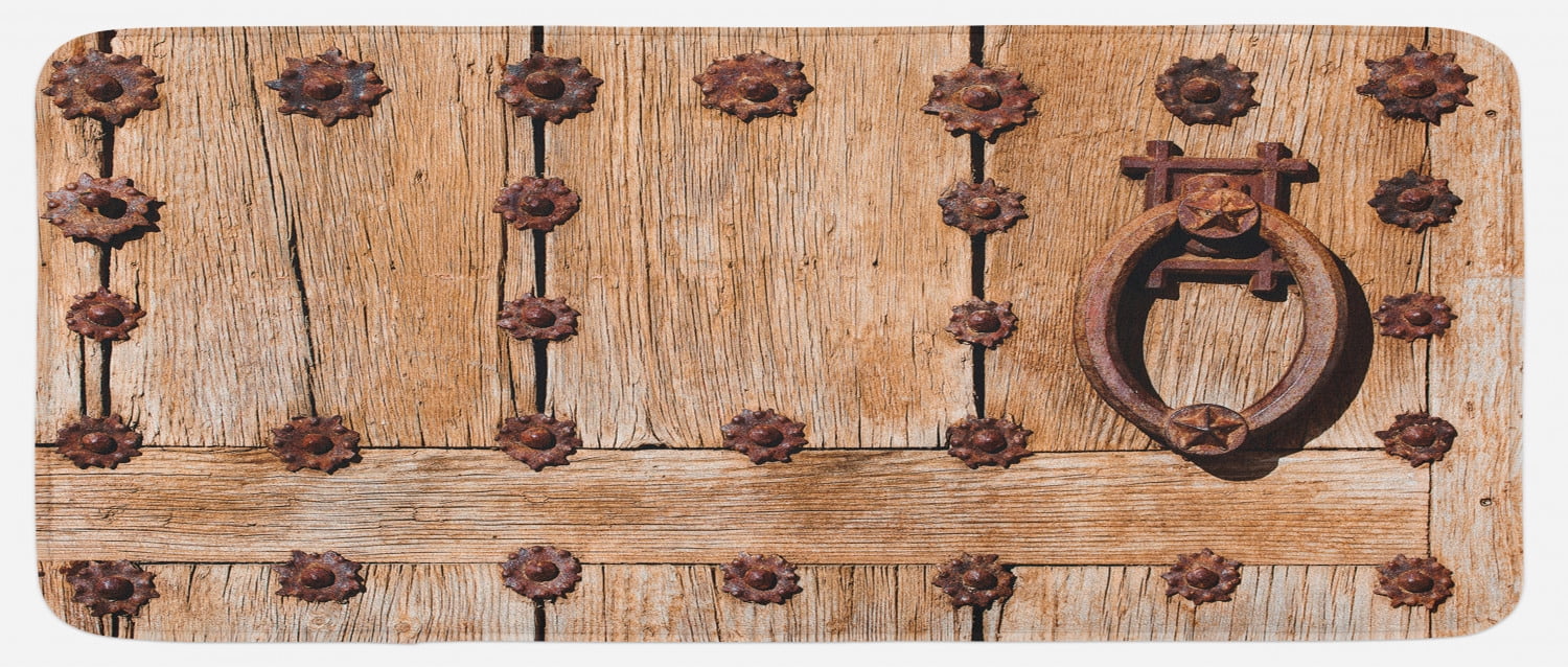 Rustic Kitchen Mat, Spanish Entrance of Rusty Medieval Style Handlers ...