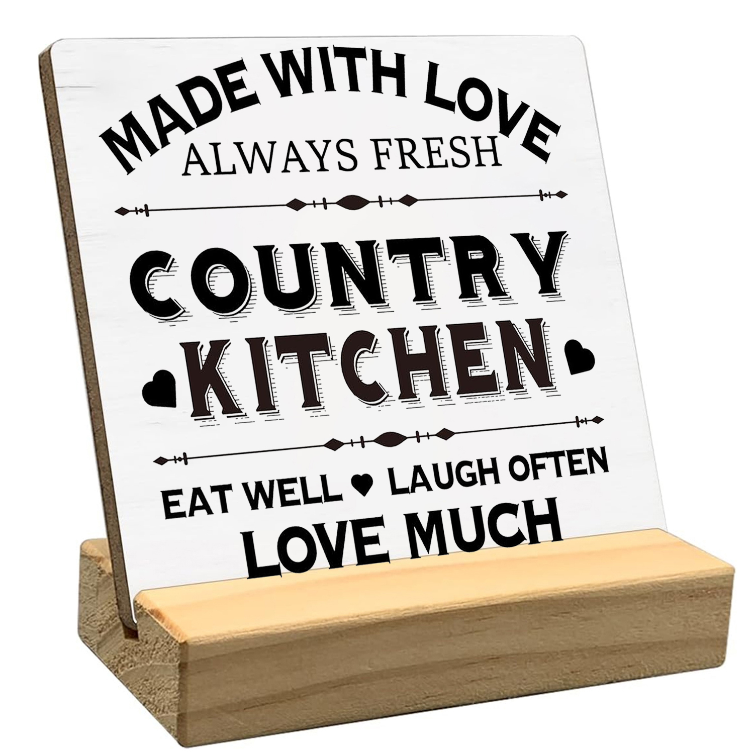 Rustic Kitchen Sign Decor,Country Kitchen Sign Made with Love Wood ...