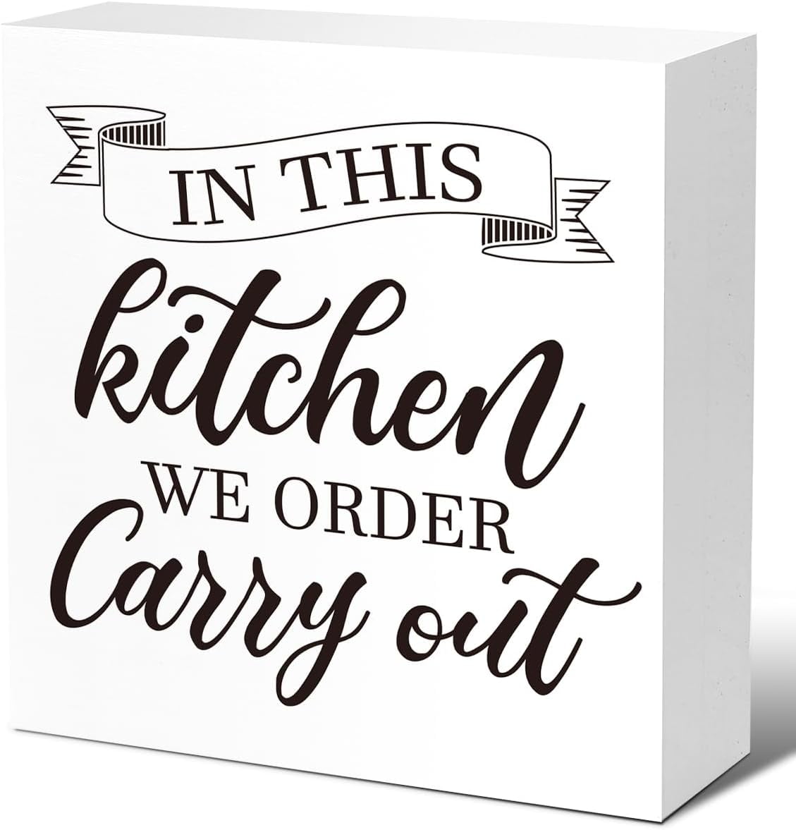 Rustic Kitchen Sign Decor,In this Kitchen We Order Carry Out Wood Block ...