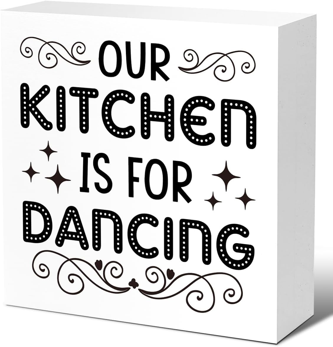 Rustic Kitchen Sign Decor,Our Kitchen is for Dancing Wood Block Signs ...
