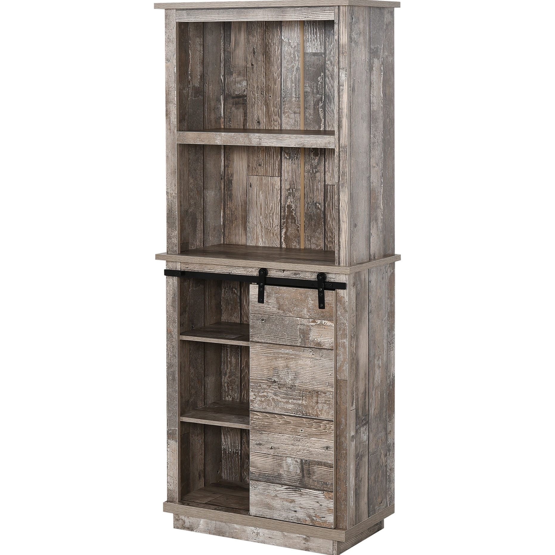Rustic Kitchen Storage | 5 - Tier Shelving for Dry Goods, Slide Door ...